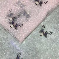 China Love Floral Star Embroidery Beaded Mesh Fabric Glitter Sequins Tulle for sale