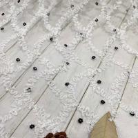 China Embroidered Mesh Textile 3D Gauze Wrinkle Tulle Lace Net Fabric Soft for sale