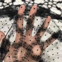 China 180gsm Tulle Net Fabric Fancy Mesh Dot Print Lace Fabric For Dress for sale