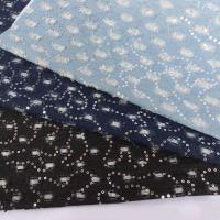 China Hollow Stretch Embroidered Sequin Jean Denim Fabric Polyester Cotton for sale
