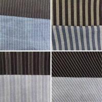 China Yarn Dyed Print Striped Denim Cotton Fabric For Jeans Indigo Blue for sale