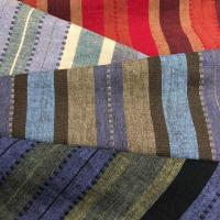 China Plain Cotton Linen Blend Woven Yarn Dyed Stripe Fabric 140gsm Organic for sale