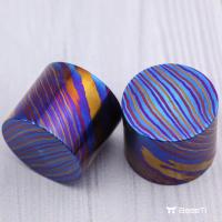 China Damascus Patterned Titanium Round Bar AMS 4928 Titanium Rod For Custom Knife Making for sale