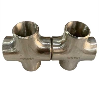 China 4 Way Titanium Pipe Fittings Titanium Tube Fittings ASME B16.9 Rade 5  For Medical for sale