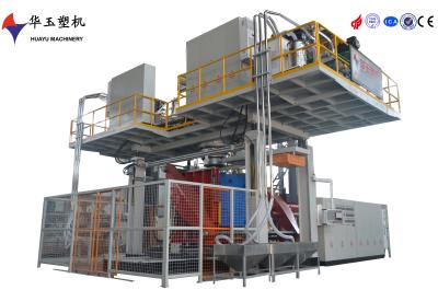 China Huayu 1000L IBC Blow Moulding Machine with 800KN Clamping Force, 470kw Total Power, and 35KG Accumulator Capacity for sale