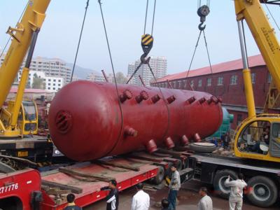 China Energy Saving Floor Standing Boiler Mud Drum , Grey High Pressure Drum for sale