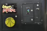 China Black Basketball Shooting Game Machine , Street Hoops Arcade Machine With Tickets for sale