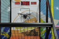 China Black Basketball Shooting Game Machine , Street Hoops Arcade Machine With Tickets for sale