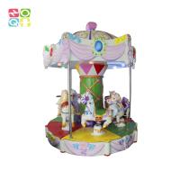 China Indoor Fiberglass Material Coin Operated Carousel Ride 6 Seats For Kids for sale