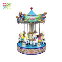 China Indoor Fiberglass Material Coin Operated Carousel Ride 6 Seats For Kids for sale