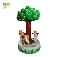 China Tree Shape 3 Player Merry Go Round Carousel For Entertainment Arcade Game for sale