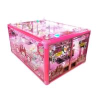 China 4 Player Prize Cube Claw Machine Pink Color With Attractive Light 5 Inches Claw for sale
