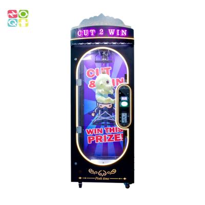 China Coin Operated Cutting Gift Scissor Machine Cut 2 Win Prize Arcade Games for sale