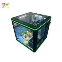 China Cube Box 1 Player Small Claw crane Machine Catch Toys Doll Machine With Bill Acceptor for sale