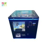 China Cube Box 1 Player Small Claw crane Machine Catch Toys Doll Machine With Bill Acceptor for sale