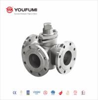 China PFA Full Lined Carbon Steel Ball Valve 3 Way Flanged Chemical Fluid Solution Use for sale