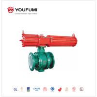 China Full Lined Gear Ball Valve PN16 DN100 Flanged Floating With Low Operating Torque for sale