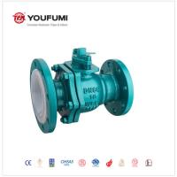 China FEP Class 150 Ball Valve , PN16 DN150 Gear Operated Ball Valve Caustic Soda Use for sale