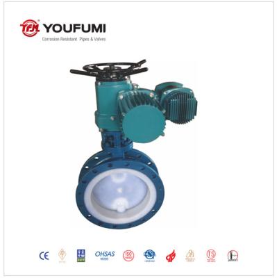 China PFA Pneumatic Butterfly Valve For Refining , PN16 Butterfly Valve 8 inch  for sale