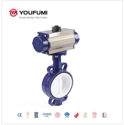 China ANSI Standard PTFE Double Disc Butterfly Valve 6 Inch Wafer Type for sale