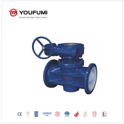 China Corrosion-Proof 2 Way Plug Valve , 300Lbs High Pressure Plug Valve For Sulfuric Acid for sale