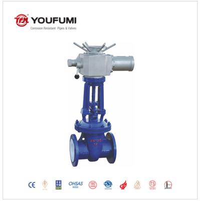 China WCB PN16 PTFE Lined Gate Valve Pneumatic Actuator Operated Pharmaceutical Use for sale