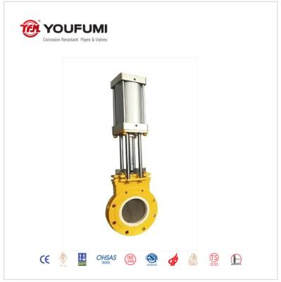China Zirconia Ceramic Pneumatic 2 Way Ball Valve Refining PN10 Heat Shielding for sale