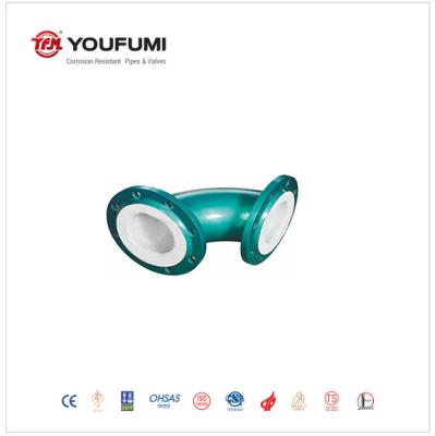 China Flanged PTFE Lined Pipe Fittings  A105 Elbow type For Dyeing for sale