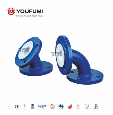 China Carbon Steel PTFE Lined Pipe 90 Degree for sale