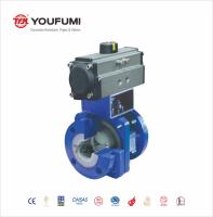 China FEP Lined V Port Ball Control Valve , Anticorrosion Pneumatic Flow Control Valve for sale