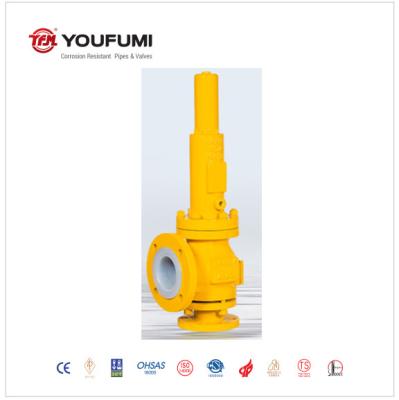 China DIN Standard PFA Safety Valve High Flow Rate Corrosion Prevention for sale