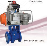 China PFA FEP Pneumatic Operated Ball Valve PN16 DN100 DIN Standard PTFE Lined for sale