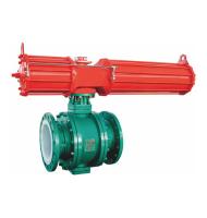 China Full Lined Gear Ball Valve PN16 DN100 Flanged Floating With Low Operating Torque for sale