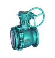 China PFA Lined Dump Worm Gear PN16 DN200 Steel 20#Ball Valve for sale