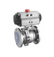 China PFA  Injection Lined Stainless Steel Body  Ball Valve Pneumatic Actuator for sale