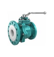 China PFA FEP Lined Side Entry Smooth Face Zero Leakage Manual Ball Valve for sale