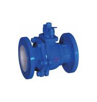 China PTEF/FEP/PP/PFA Lined 2.5Inch 150# Bare Shaft Square Mounting Pad Ball Valve for Chemical Medium for sale