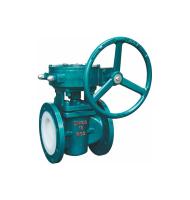 China Carbon Steel PFA Lined Plug Valve PTFE Lined 300LBS Bare Shaft Sleeved Type for sale