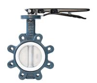 China Full PTFE Lined Butterfly Valve Lug Type PN16 150Lbs Anticorrosion With Worm Gear for sale