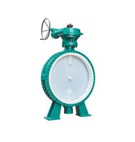 China Flanged Type WCB PTFE Lined Butterfly Valve 100mm Power Plant use for sale