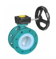 China Full PTFE Lined Butterfly Valve 80mm Double Flange Type Petrochemical Use for sale
