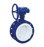 China Flanged PTFE Lined Butterfly Valve DN500 PN16 Anticorrosion For Caustic Soda for sale