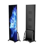 China Height Adjustable Portable Indoor Led Poster WIFI USB Control Standing Led Poster Display 1920X640mm Portable Led Poster Screen for sale