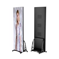 China Height Adjustable Portable Indoor Led Poster WIFI USB Control Standing Led Poster Display 1920X640mm Portable Led Poster Screen for sale