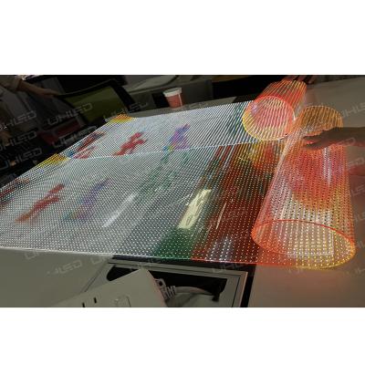 China Led Film Screen Led Transparent Led Film for Glass Installed Play Advertising Soft  Transparent Glass Film LED Screen for sale