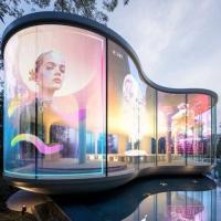 China Indoor Full Color  Flexible Transparent LED Film Screen Indoor P6 Transparent Film LED Display Screen for sale