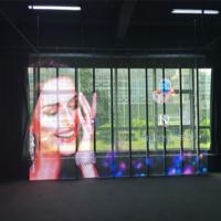 China The Newest Waterproof Indoor Led Curtain Transparent Led Display Mesh for Advertising  Transparent Film Advertising LED Display for sale