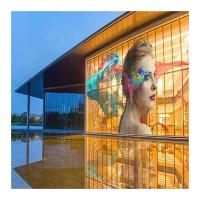 China High Resolution High Brightness 500*500 500*1000 1000*1000  Curtain Film Transparent LED Display for sale
