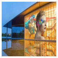 China Curtain Led Display Transparent LED Display Full Color Easy Maintenance  Convenient Indoor Screen for sale