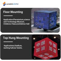 China Corner Led Cube Display Indoor Full Color on Pairs 5 Sides P2.5 320*320*320mm Screen Indoor P3 Hotel Advertisement Mall for sale